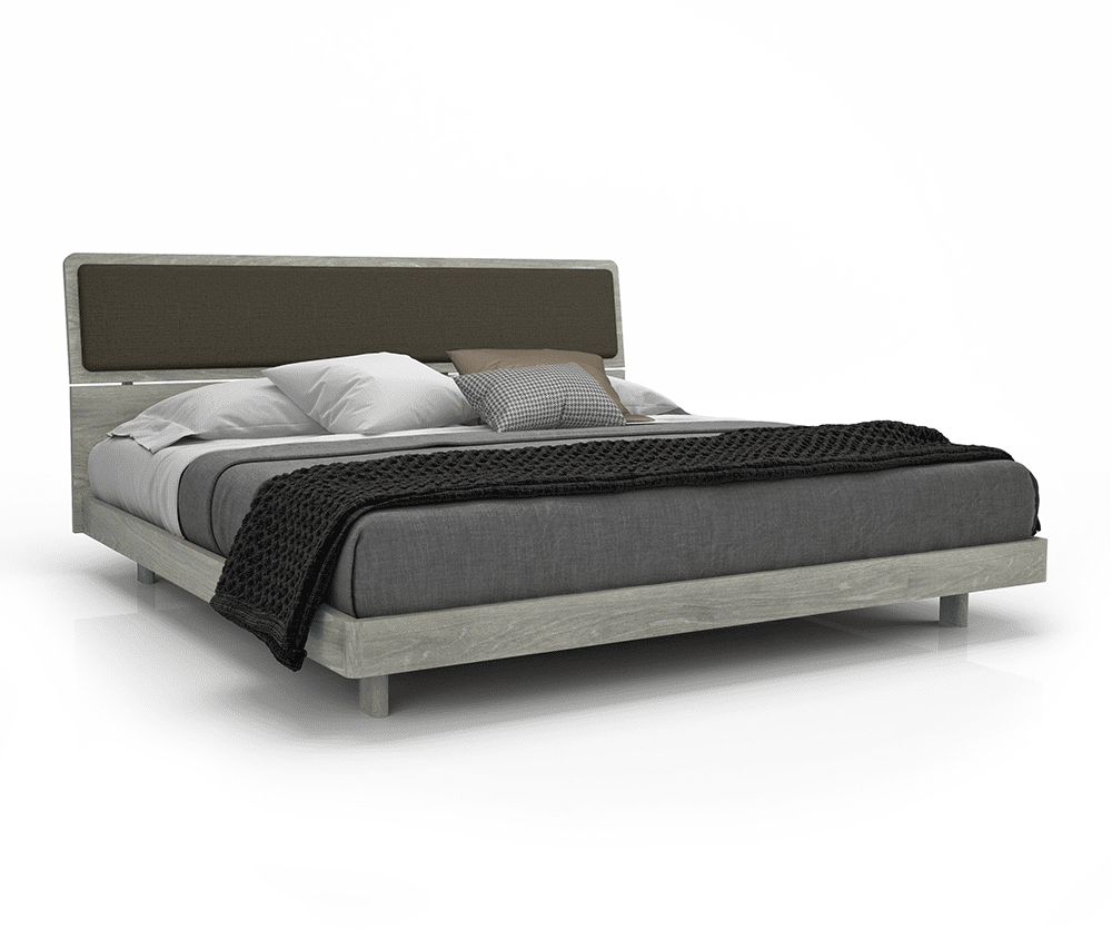 Curtis Queen Platform Bed Available in multiple finishes and fabrics – Decorium